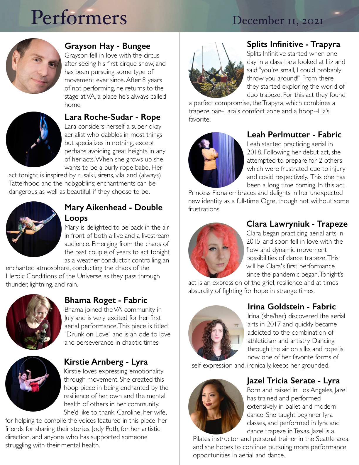 Enchanted Evening Program